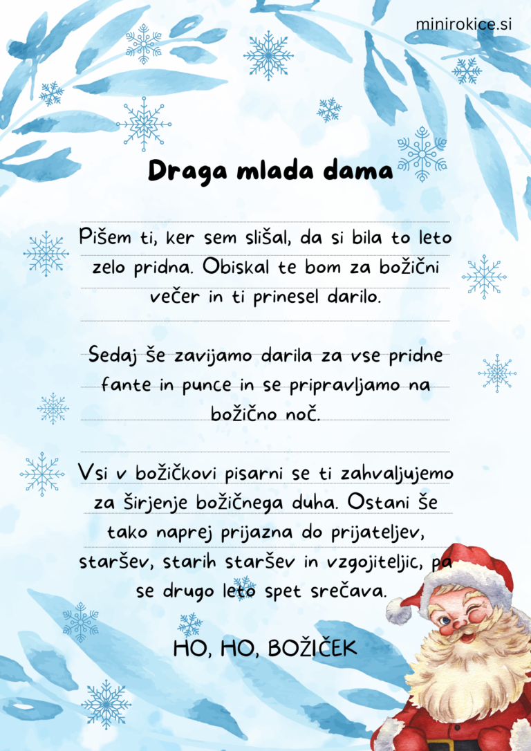 Ideje za božična pisma – Mini rokice